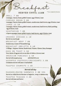SPRING MENU 2024 - Forever Green, Mansfield, Nottinghamshire